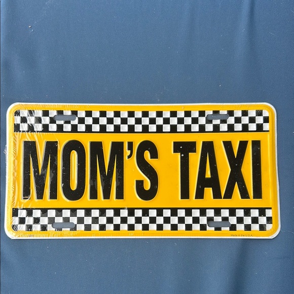 Other | Yellow Moms Taxi License Plate Sign | Poshmark